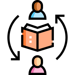 Peer to peer - Free education icons