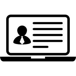 Personal data visualization in a laptop monitor - Free computer icons