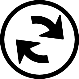 Refresh navigational arrows interface symbol inside a circle - Free ...