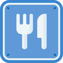 휴게소 - 무료 음식과 식당개 아이콘