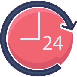 24 hour clock - Free time and date icons