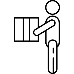 Stick Man with Box - Free people icons