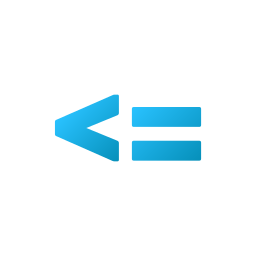 Less than or equal to symbol - Free education icons