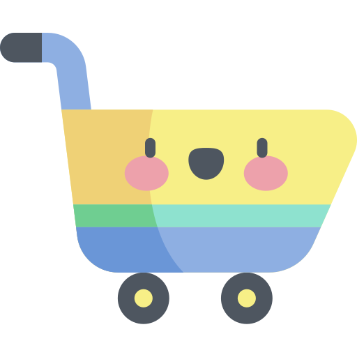 Shopping cart Kawaii Flat icon