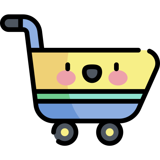 Shopping cart Kawaii Lineal color icon