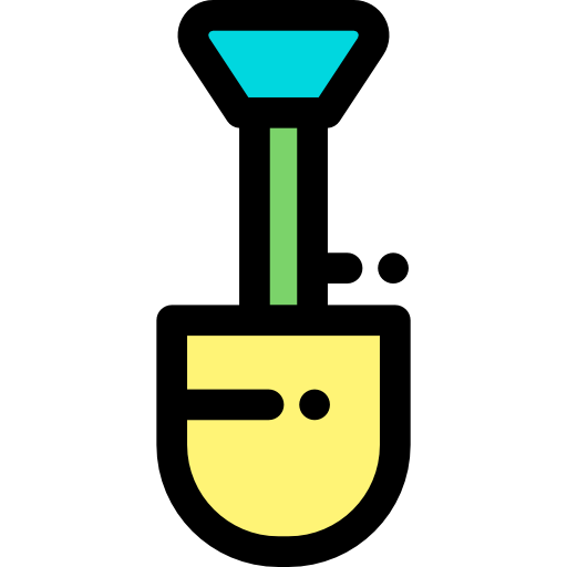 Icono de Pala Detailed Rounded Lineal color