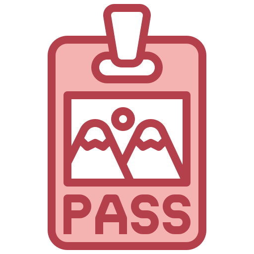 Ski Pass Surang Red Icon