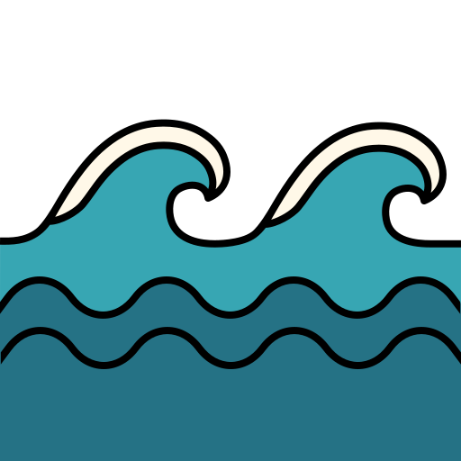 Waves Generic Thin Outline Color icon
