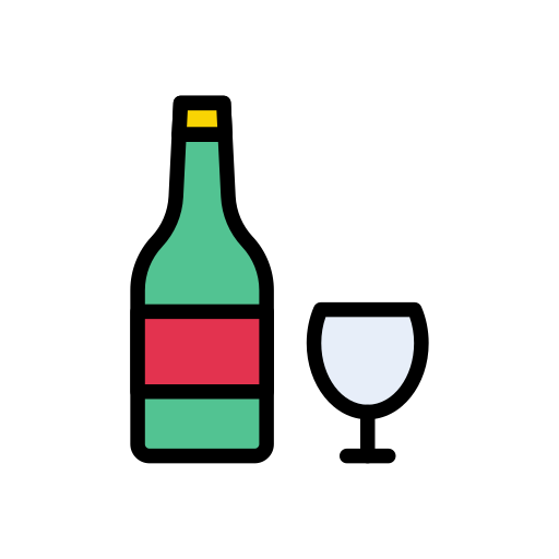 Wine Bottle Vector Stall Lineal Color Icon