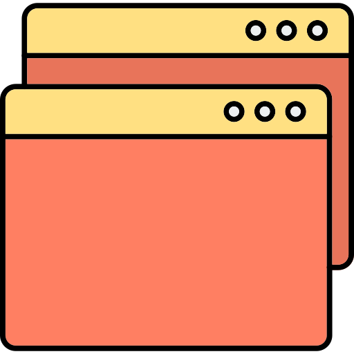 Tabs Generic Thin Outline Color Icon