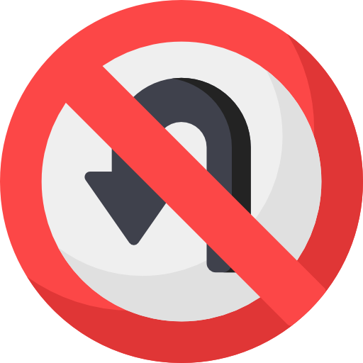 No Turn Free Signs Icons