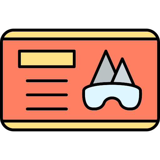 Ski Pass Generic Outline Color Icon