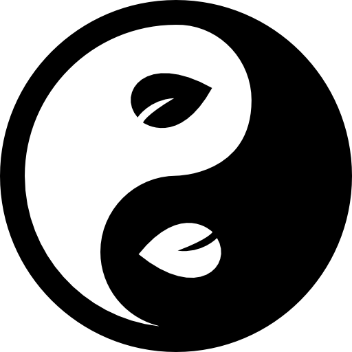 Yin Yang Leaf Symbol Icon