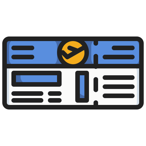 Boarding Pass Generic Outline Color Icon
