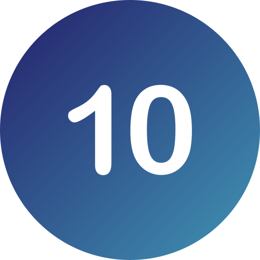 Number 10 Generic Gradient Fill Icon