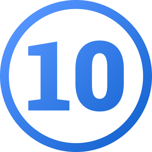 Number 10 Generic Gradient Fill Icon