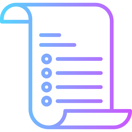 List Generic gradient outline icon